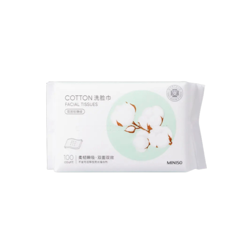 MINISO DISPOSABLE COTTON WIPES 100PCS | NICE COSMETICS
